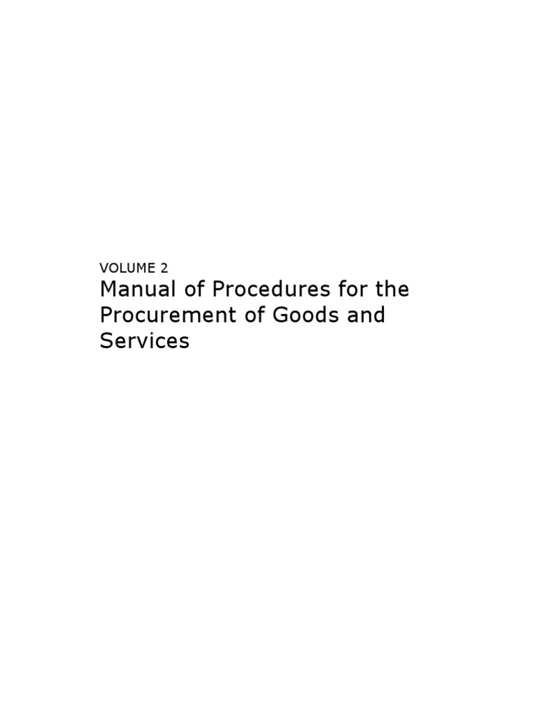 Manual of Procedures On Procurement of Goods and Services | PDF ...