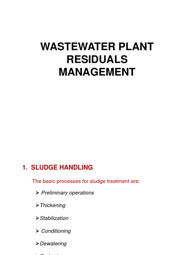 Wastewater Plant Residuals Management | PDF | Anaerobic Digestion ...