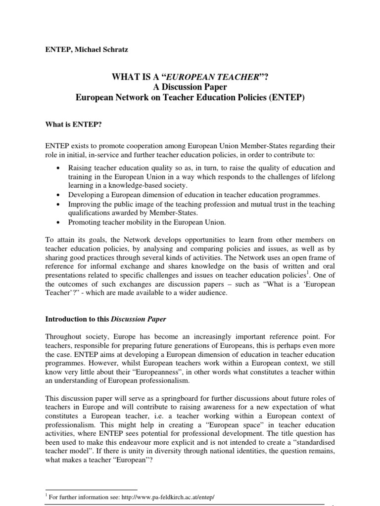 European Teacher | PDF | Teacher Education | Teachers