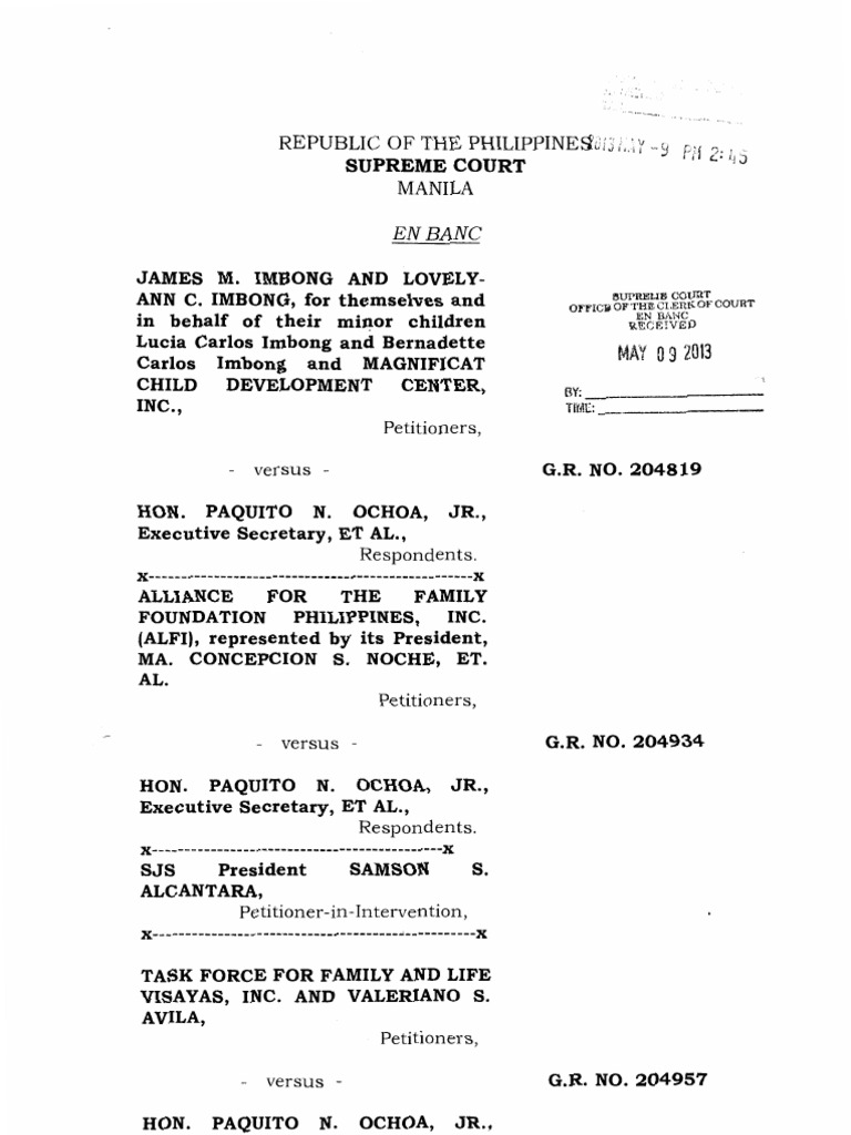 RH Law Comment OSG | PDF | Abortion | Judiciaries
