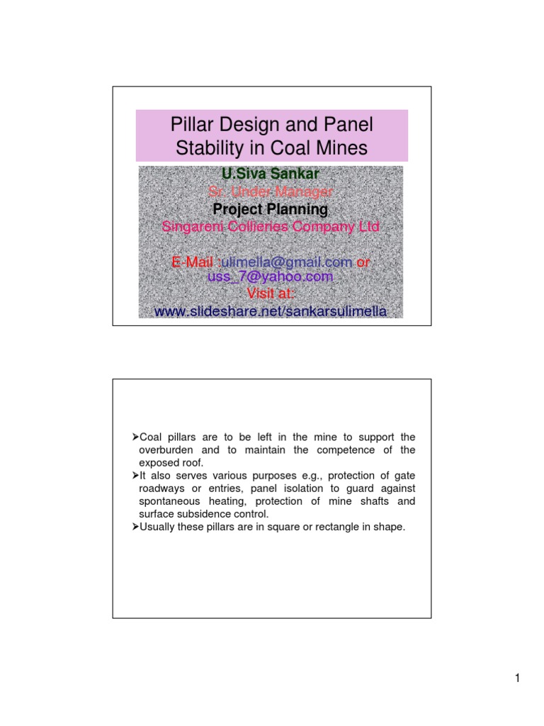Pillar Design for Coal Mining in Nigeria | PDF | Column | Strength Of ...