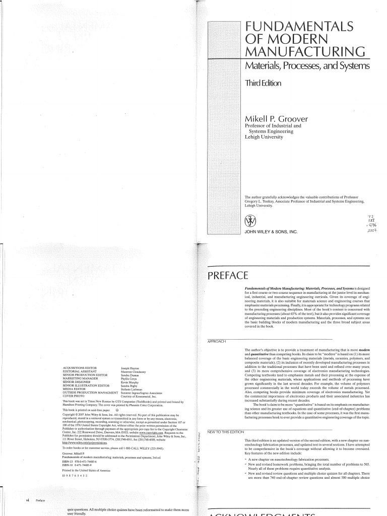 Fundamentals of Modern Manufacturing Mikell P. Groover