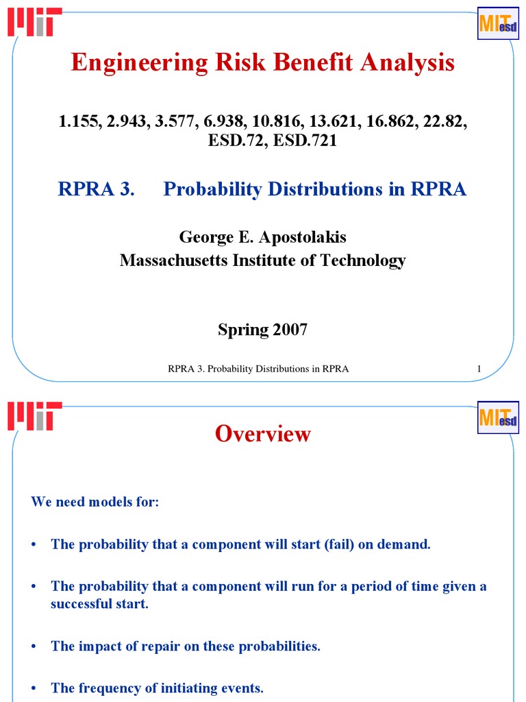 Engineering Risk Benefit Analysis: Rpra 3. Probability Distributions in ...