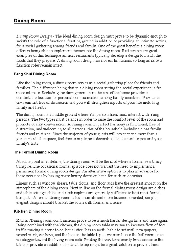 Dining Room | PDF | Dining Room | Rectangle