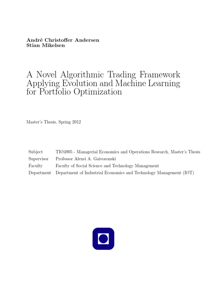 A Novel Algorithmic Trading Framework Pdf Algorithmic Trading Machine Learning