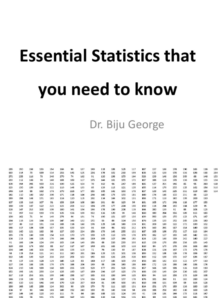 Essential Statistics That A Researcher Need To Know | PDF | Sample Size ...