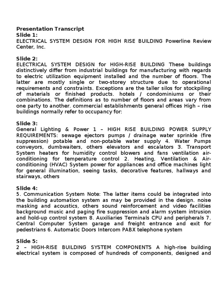High-Rise Building Electrical Design | PDF | Electric Power ...