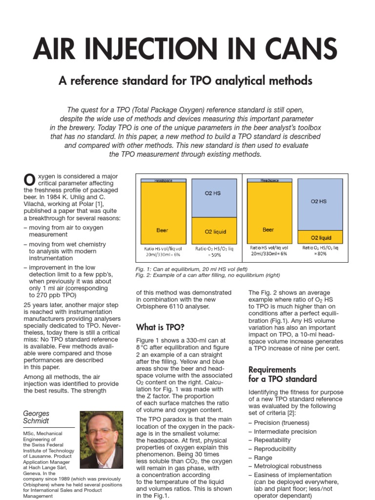 AIR INJECTION IN CANS, A Reference Standard For TPO Analytical Methods ...