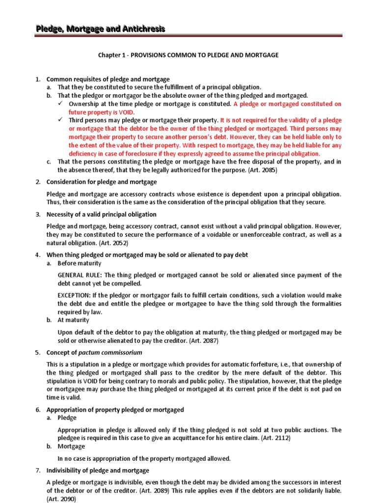 Pledge | PDF | Mortgage Law | Guarantee