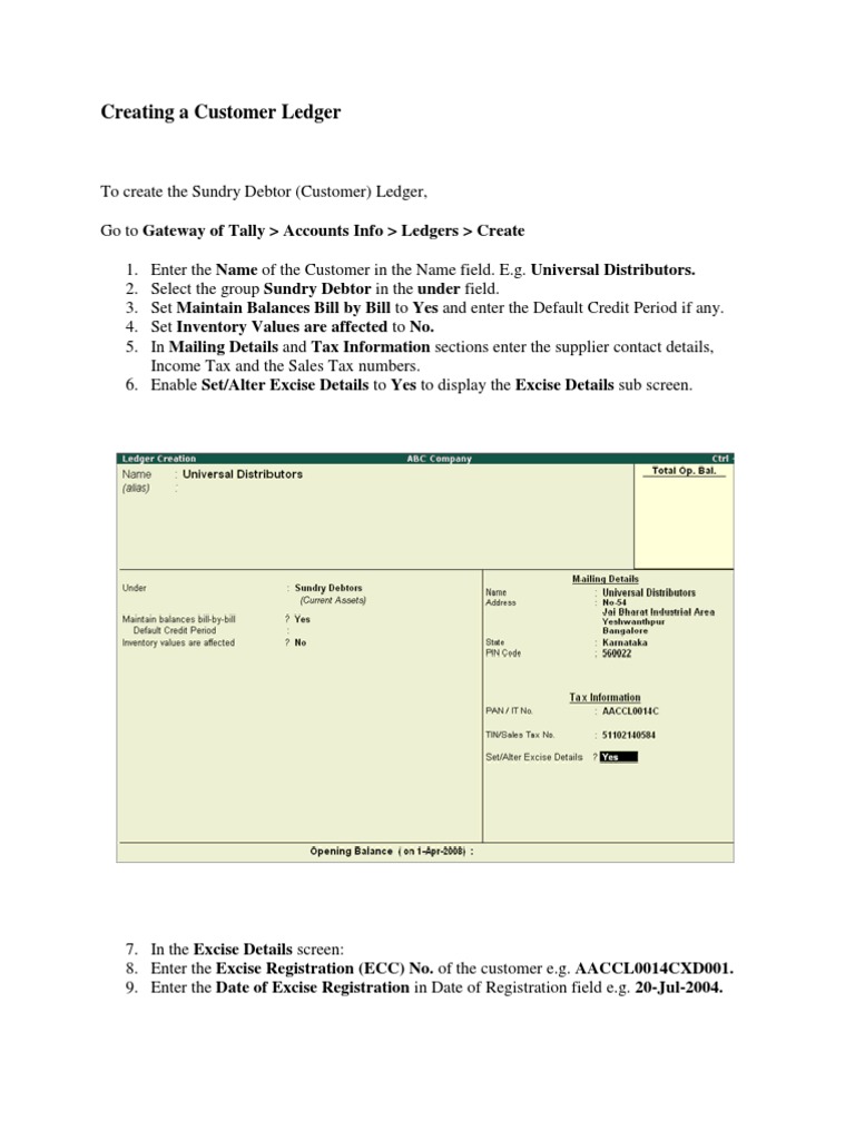 Creating A Customer Ledger | PDF | Value Added Tax | Excise