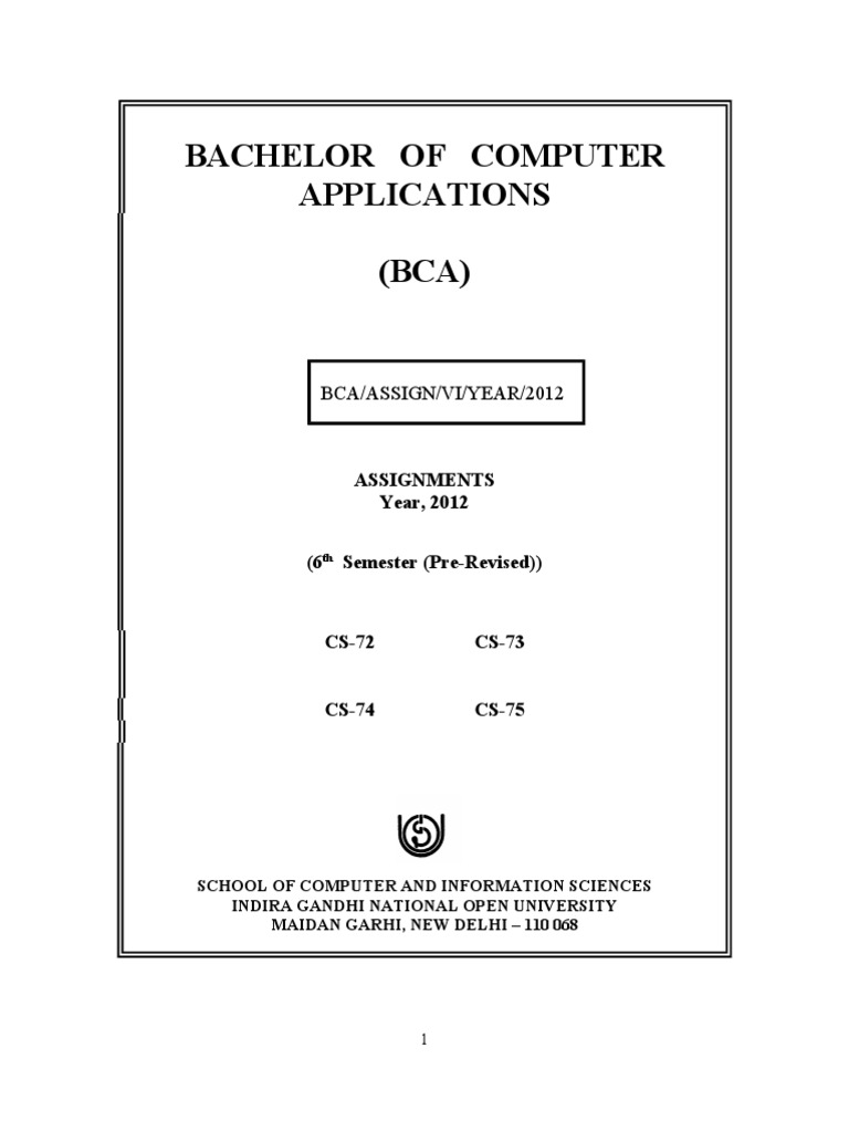 BCA (6) Assignment | PDF | Computers | Technology & Engineering