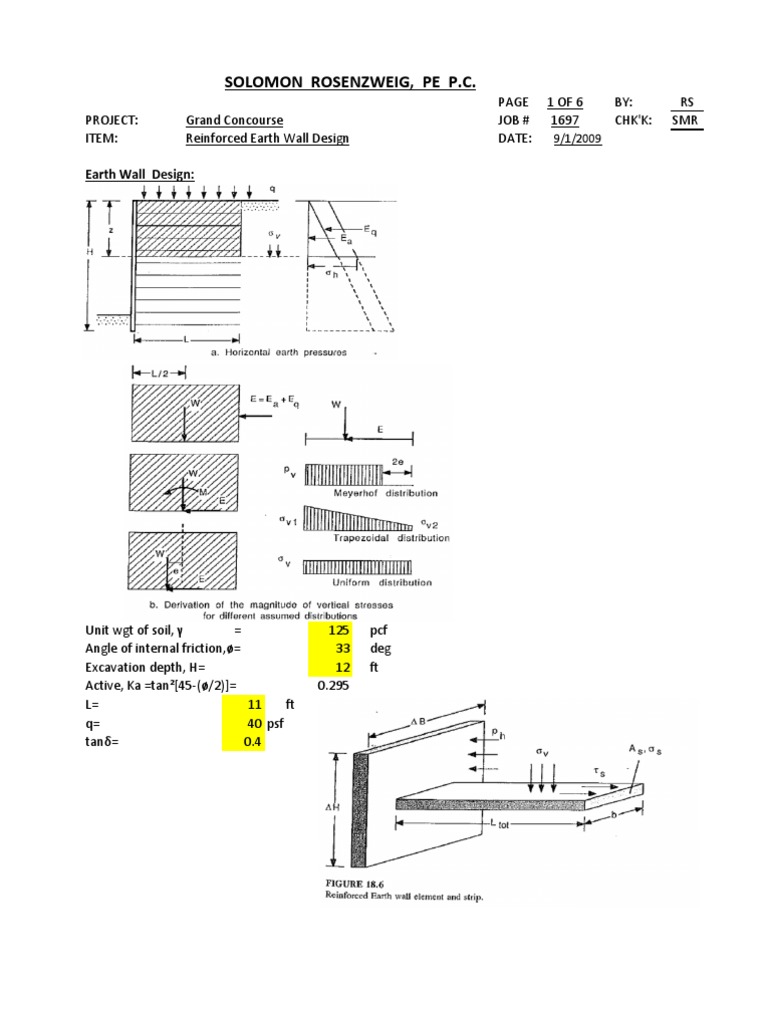 Reinforced Earth Wall Design | PDF | Science & Mathematics
