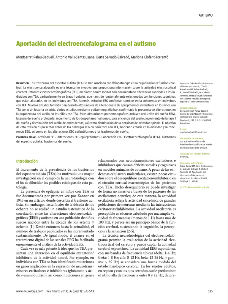 Eeg Autism o | PDF | Epilepsia | Espectro autista