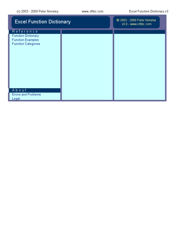 EXCEL Formula Dictionary | PDF | Microsoft Excel | C (Programming Language)