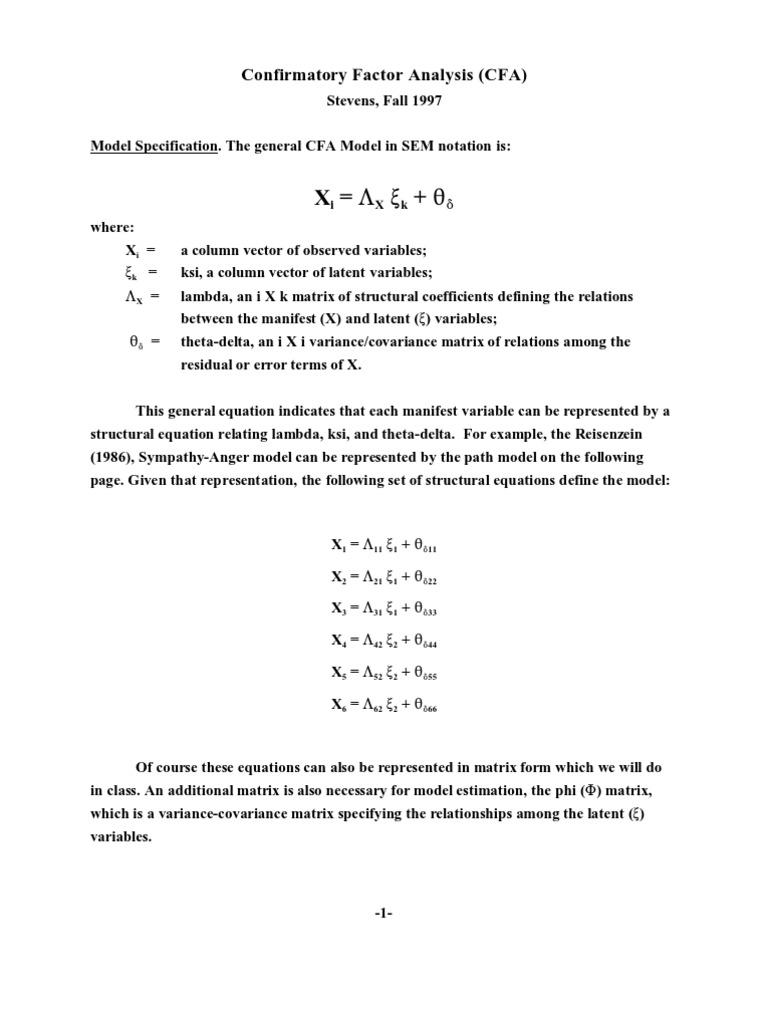 Cfa | PDF | Covariance Matrix | Variance
