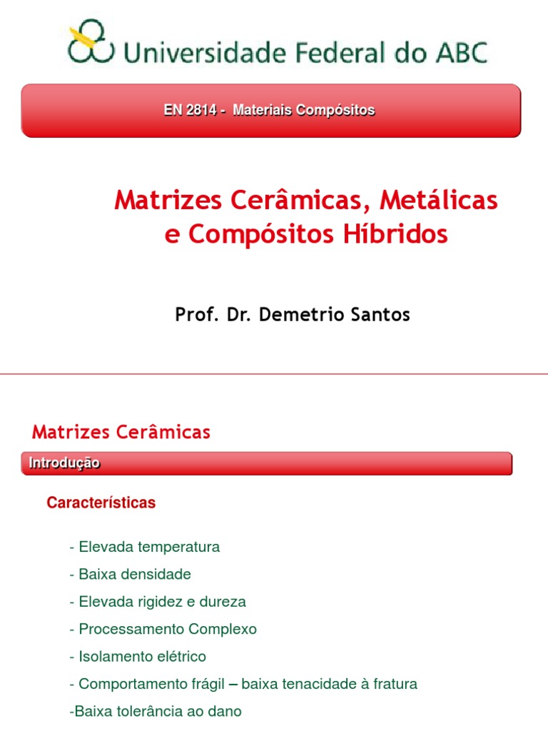 Aula CMC MMC Hibridos | PDF | Material composto | Sinterização