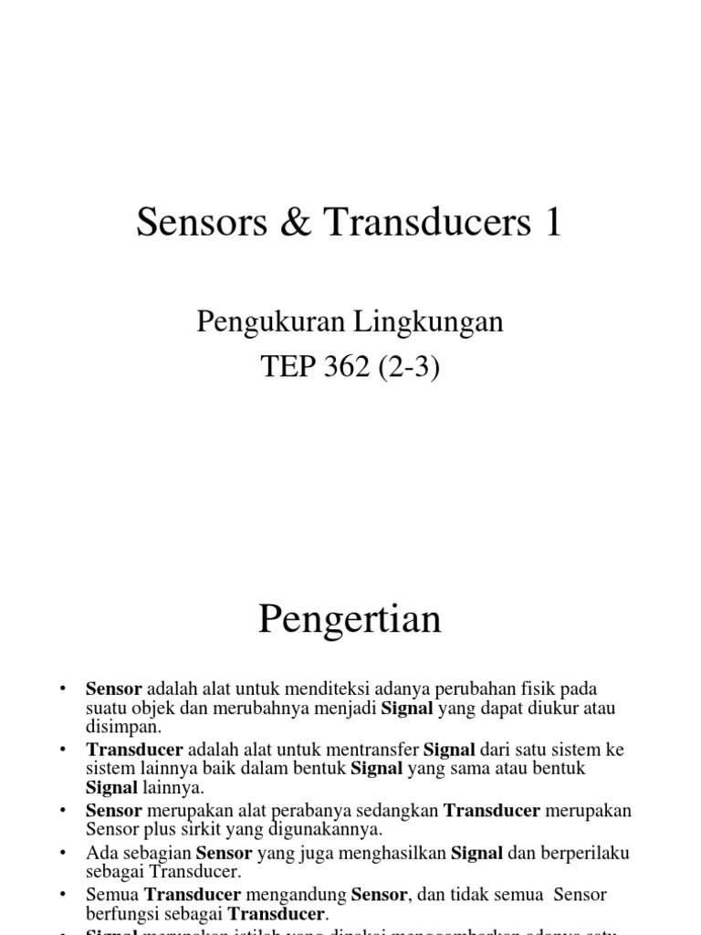Sensor Dan Transducer | PDF