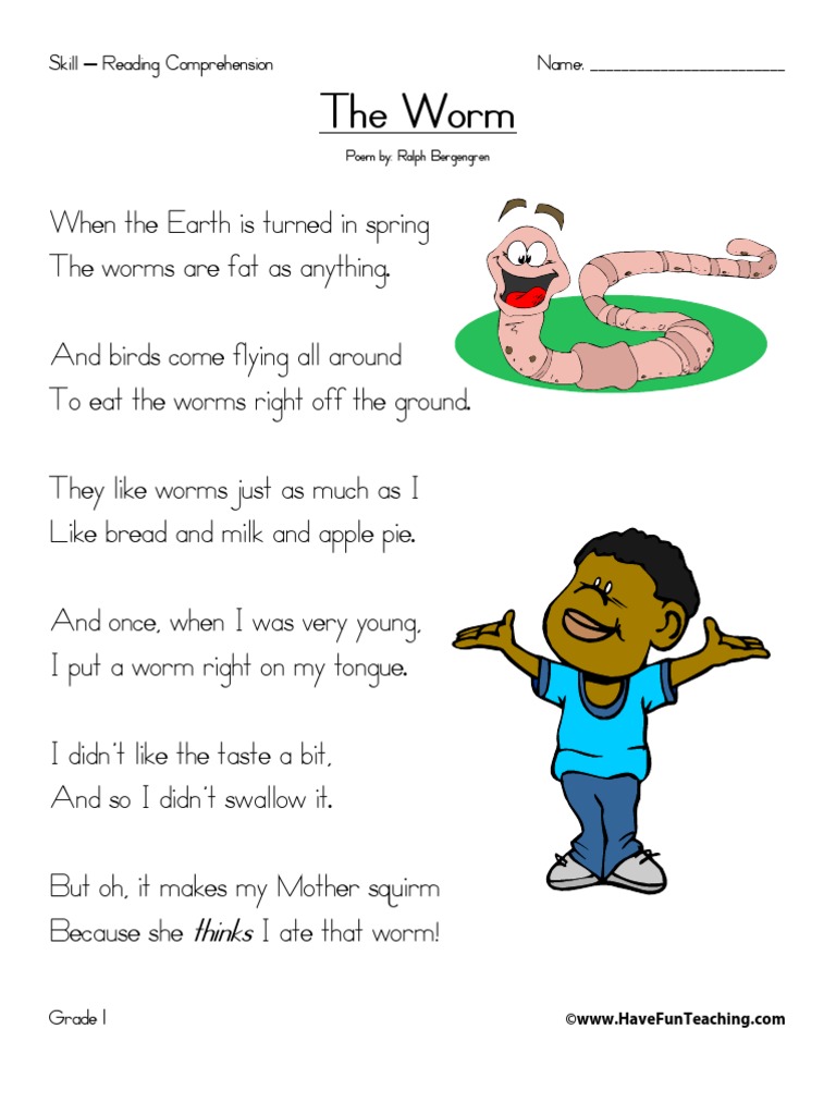 1st Grade Reading Comprehension Worksheet | PDF
