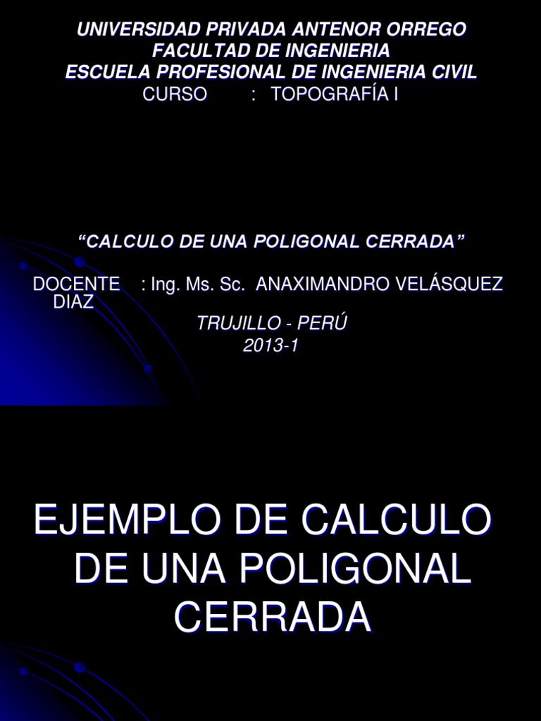 Calculo de Una Poligonal Cerrada | PDF | Azimut | Geometría Elemental