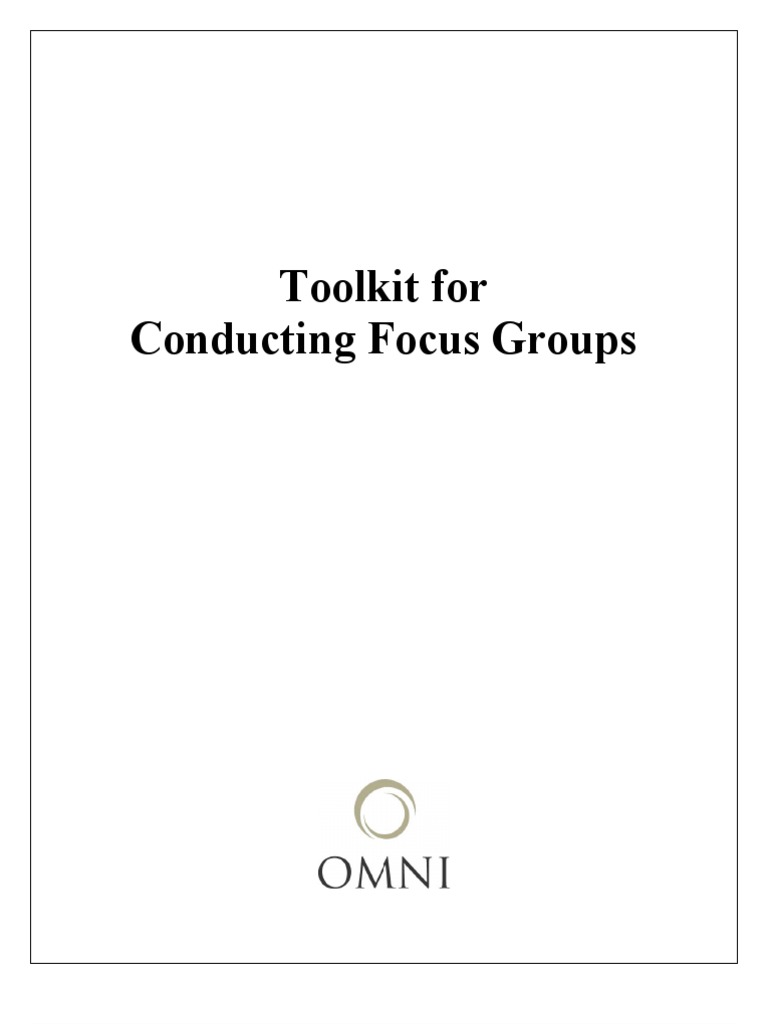 Focus Group Toolkit | Download Free PDF | Focus Group | Facilitator