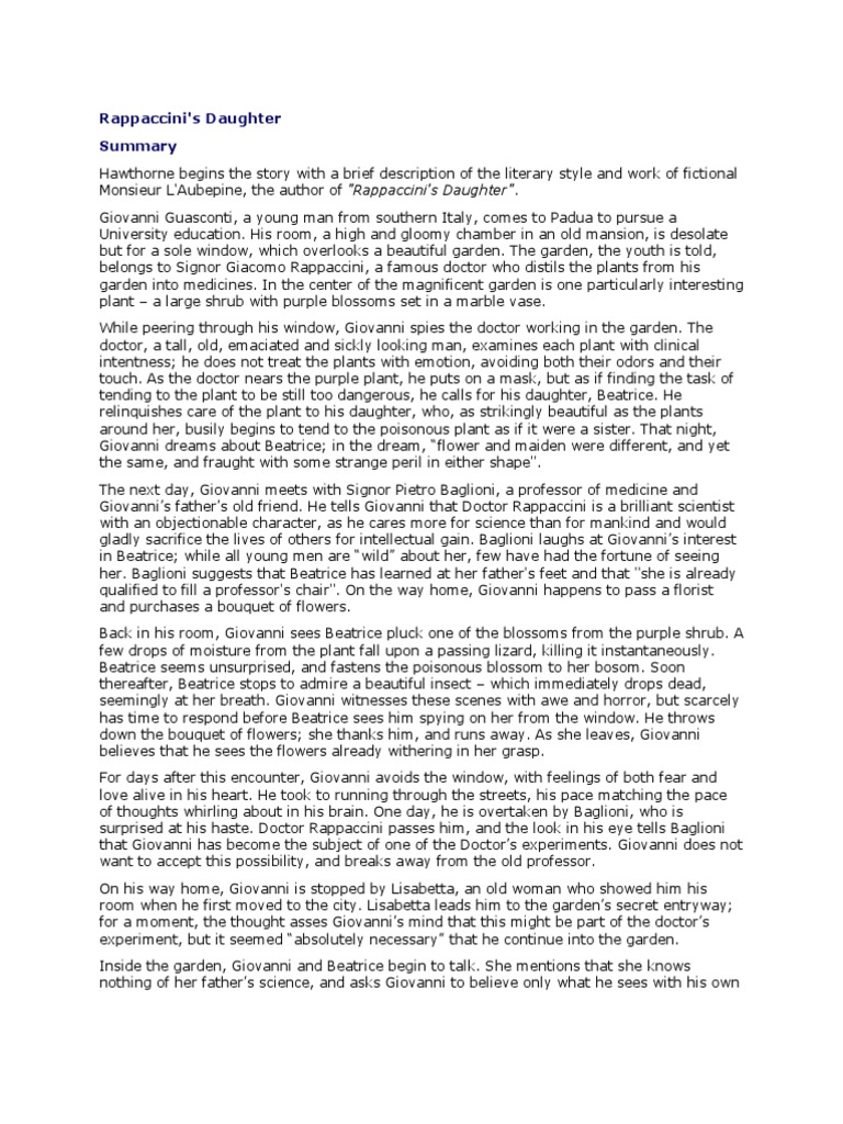 Rappaccini's Daughter - Nathaniel Hawthorne | PDF