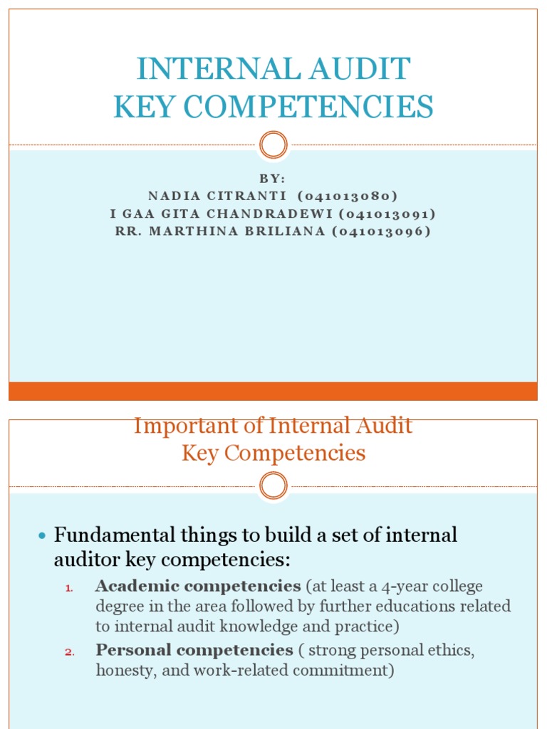 Chapter 13-Internal Audit Key Competencies | PDF | Internal Audit | Audit