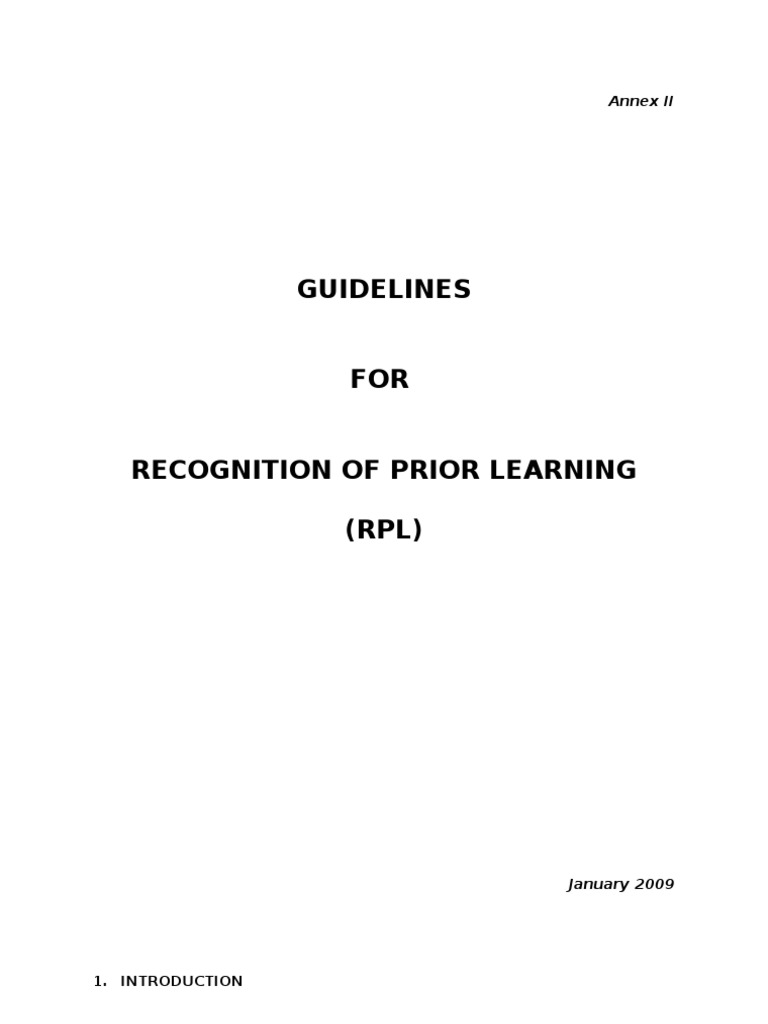 Guidelines For RPL | PDF