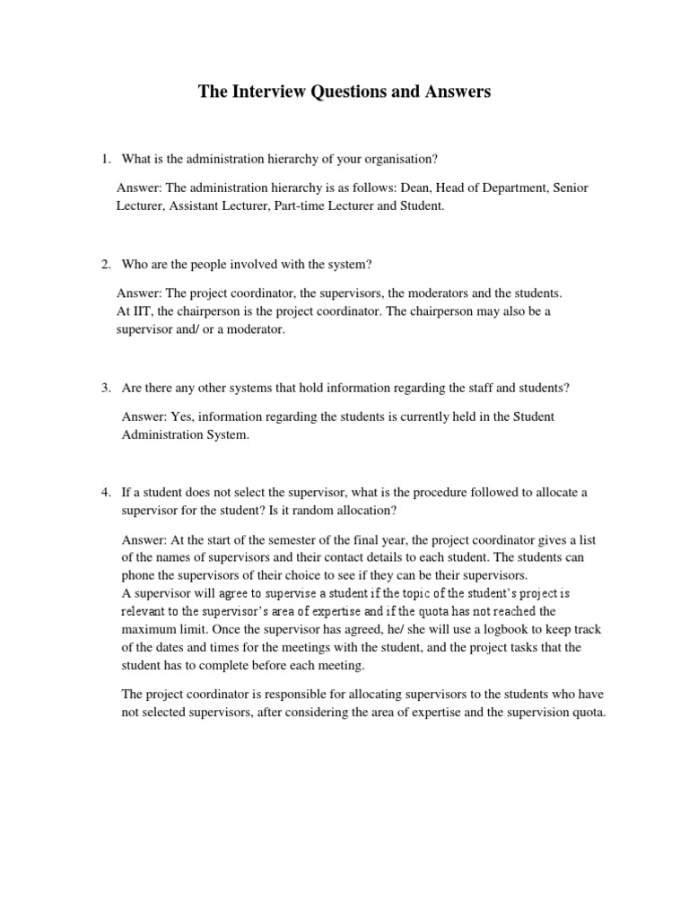 The Interview Questions and Answers | Download Free PDF | Lecturer ...