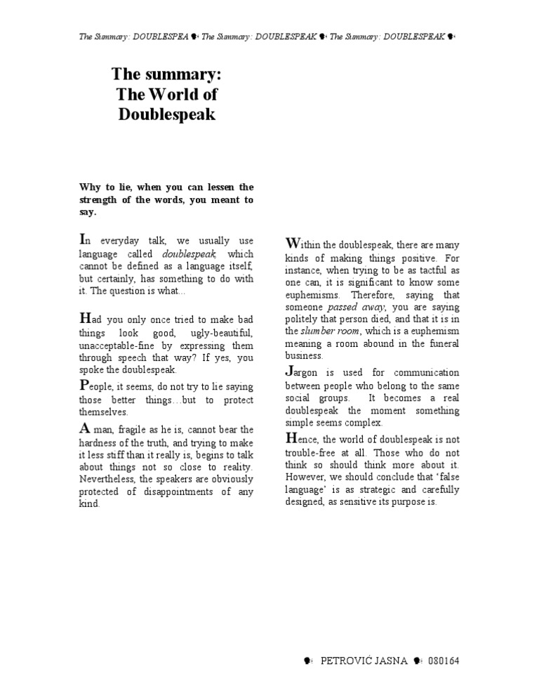 Doublespeak | PDF