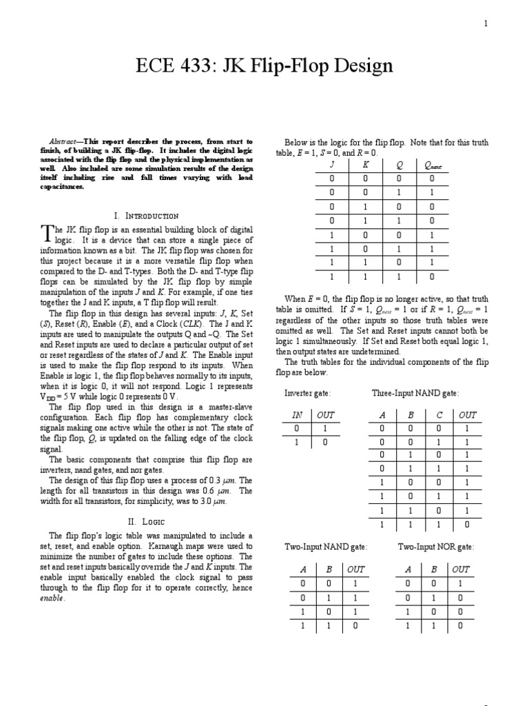 JK Flip Flop | PDF | Computer Hardware | Computer Engineering