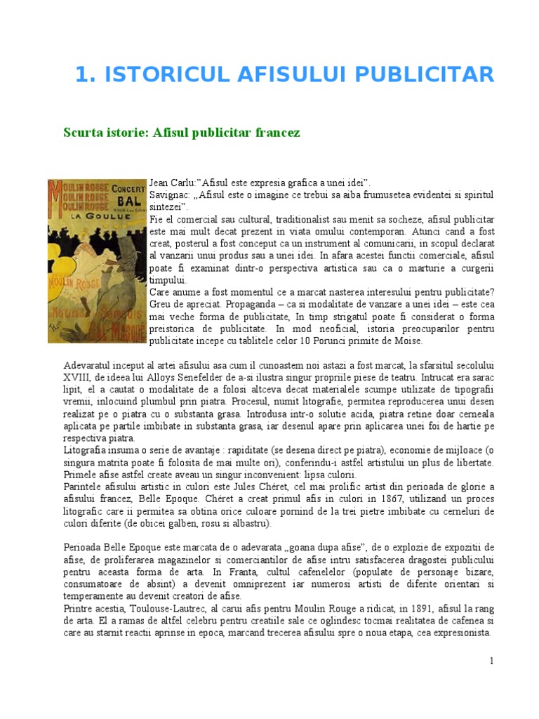 Afisul Publicitar (Scurt Istoric) | PDF