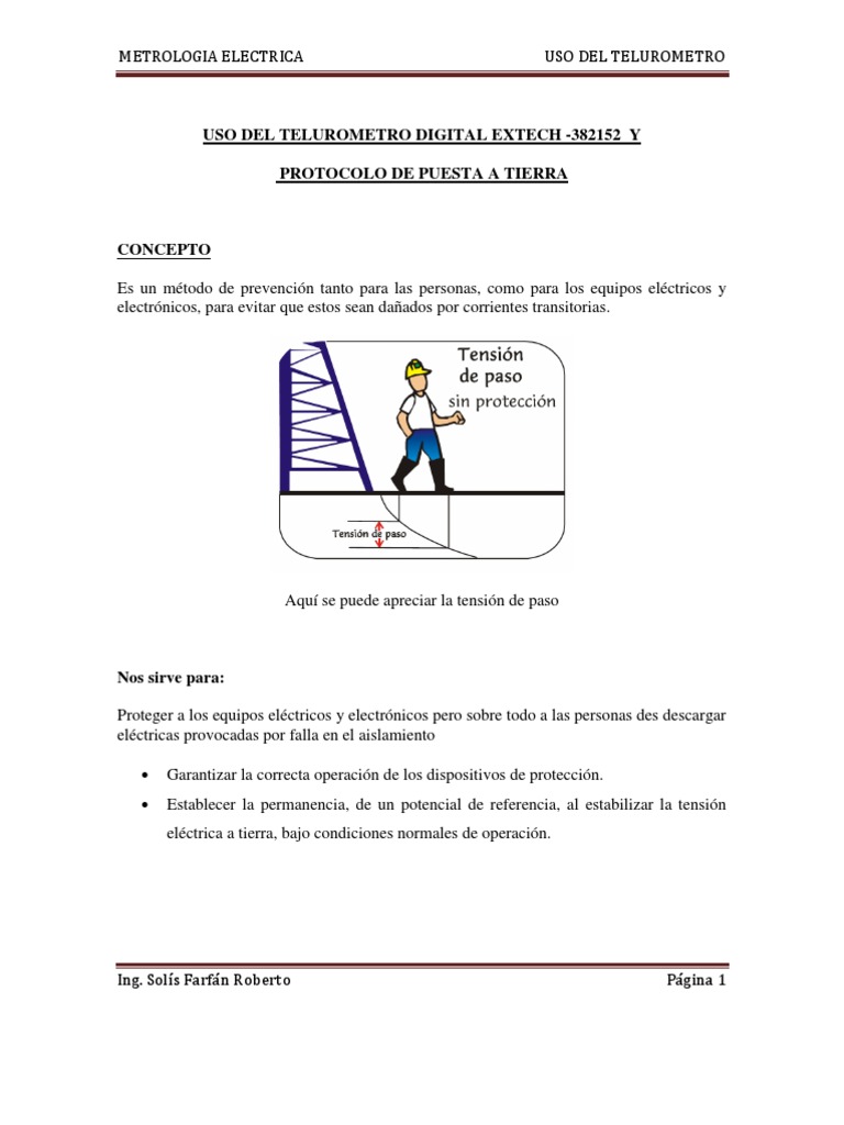 Uso del Telurometro Extech 382152 | PDF | Cloro | Resistencia Eléctrica ...