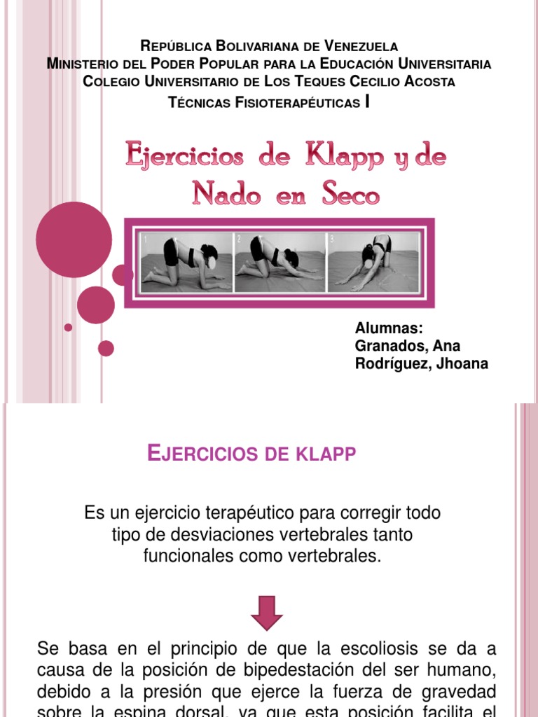 Expo Teca Ejercicios de Klapp | PDF | La columna vertebral | Escoliosis