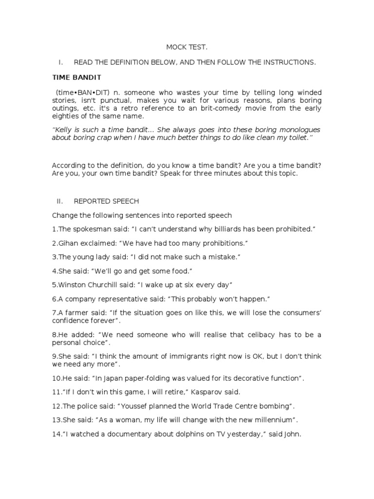 Mock Test | PDF | Language Arts & Discipline