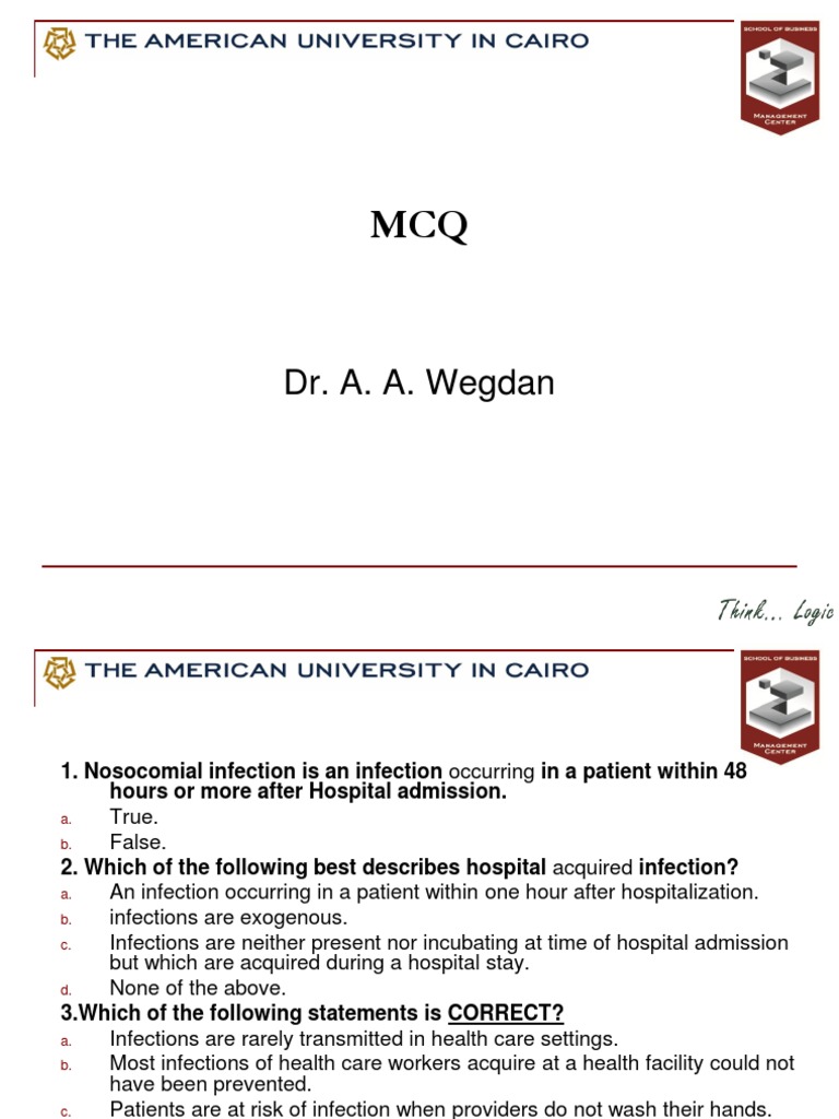 Presetation37 MCQ | PDF | Infection Control | Surgery