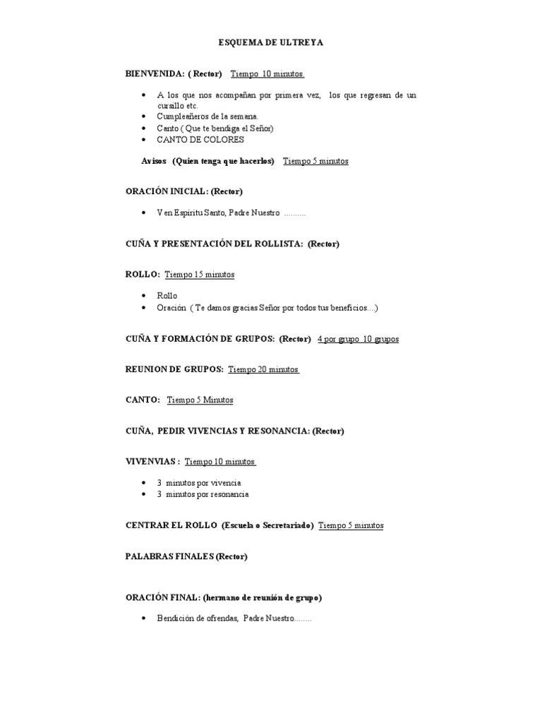 Esquema de Ultreya | PDF