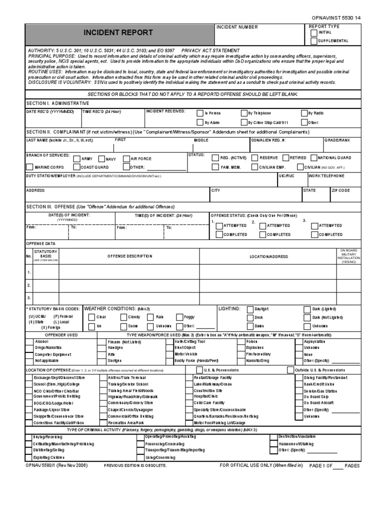 Opnav 5580 1 1124 | PDF