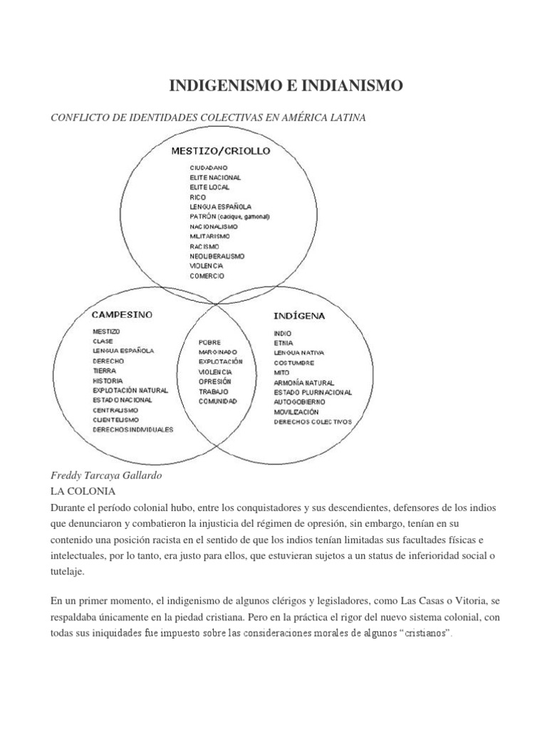 Indigenismo e Indianismo en América Latina | PDF | Colonialismo | Gente ...