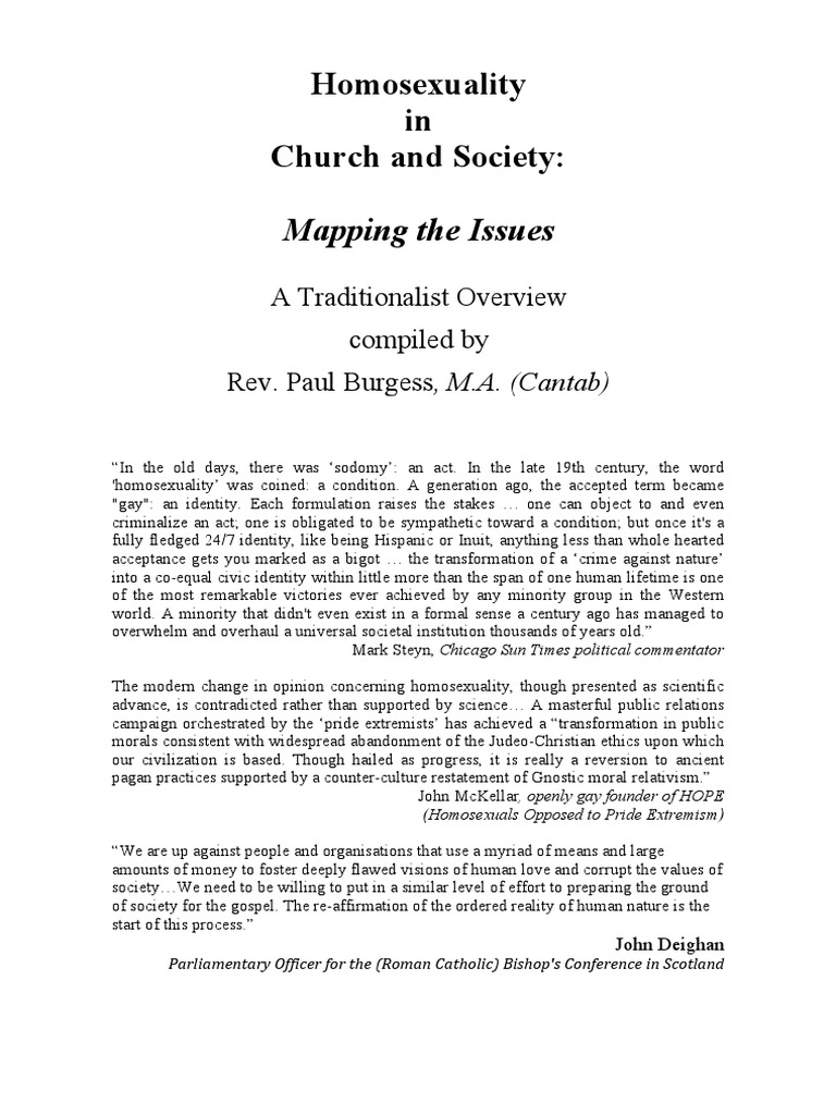 Issues Surrounding The Same-Sex Debate | PDF | Homosexuality | Sexual ...
