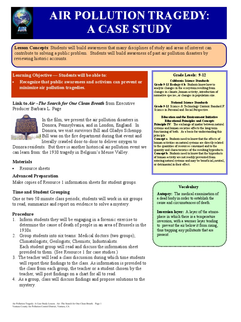 Air Pollution Tragedy Lesson Plan | PDF | Air Pollution | Smog