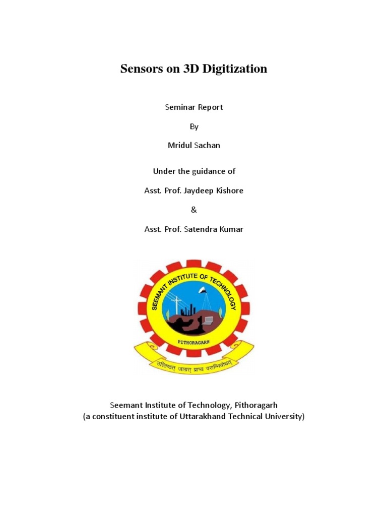 Sensors On 3D Digitization | PDF | Computer Vision | Stereoscopy