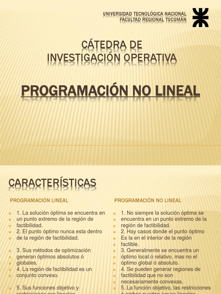 Programación No Lineal en Universidades | PDF | Programacion no lineal ...