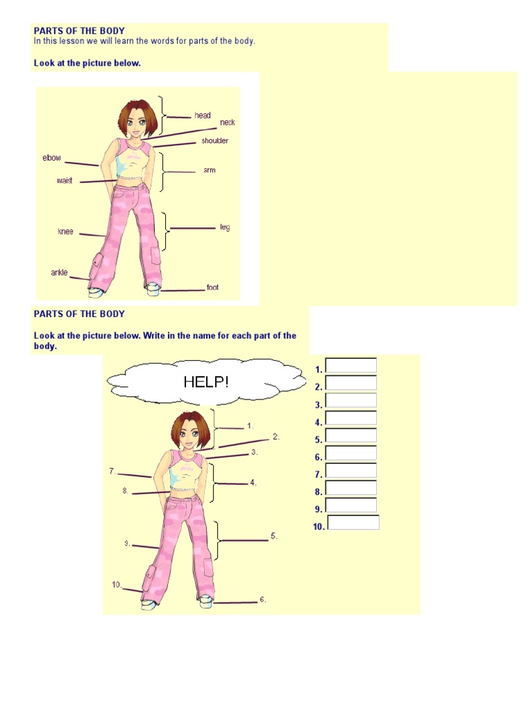 In This Lesson We Will Learn The Words For Parts of The Body | PDF