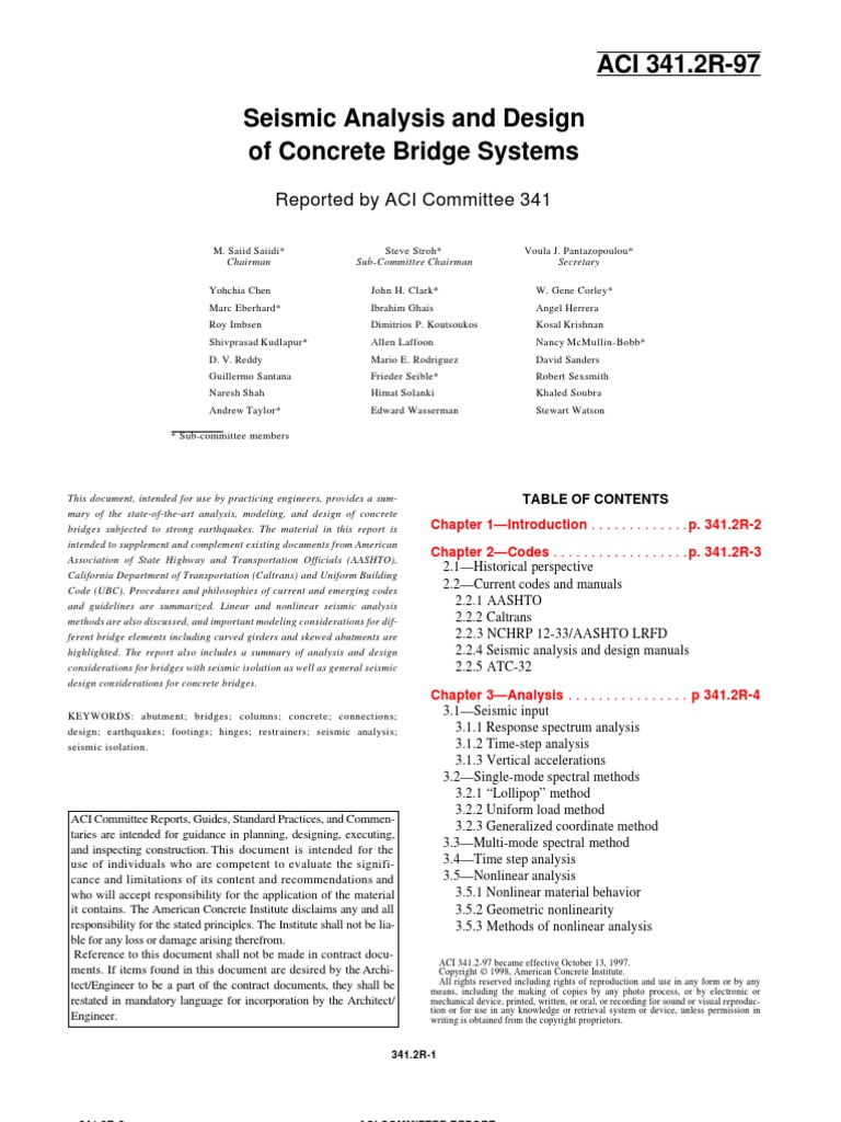 Seismic Analysis and Design of Concrete Bridge Systems | PDF | Strength ...