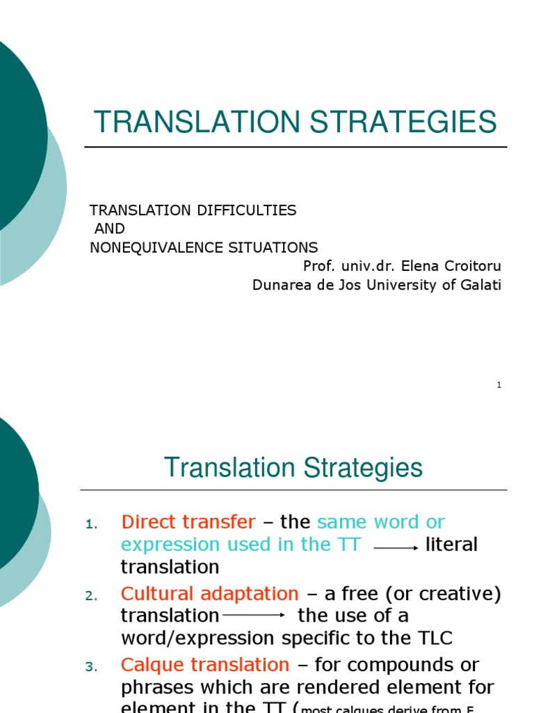 Translation Strategies | PDF | Idiom | Translations