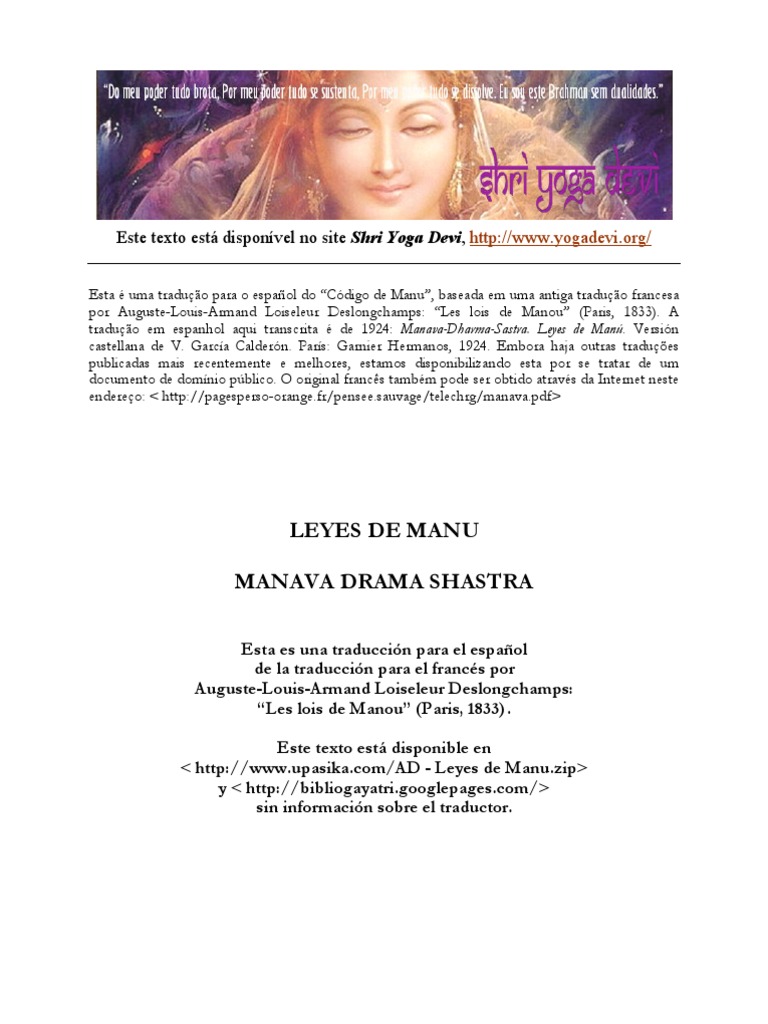 Código de La Ley de Manú (Manava-Dharma Sastra) | PDF | Vishnu | Alma