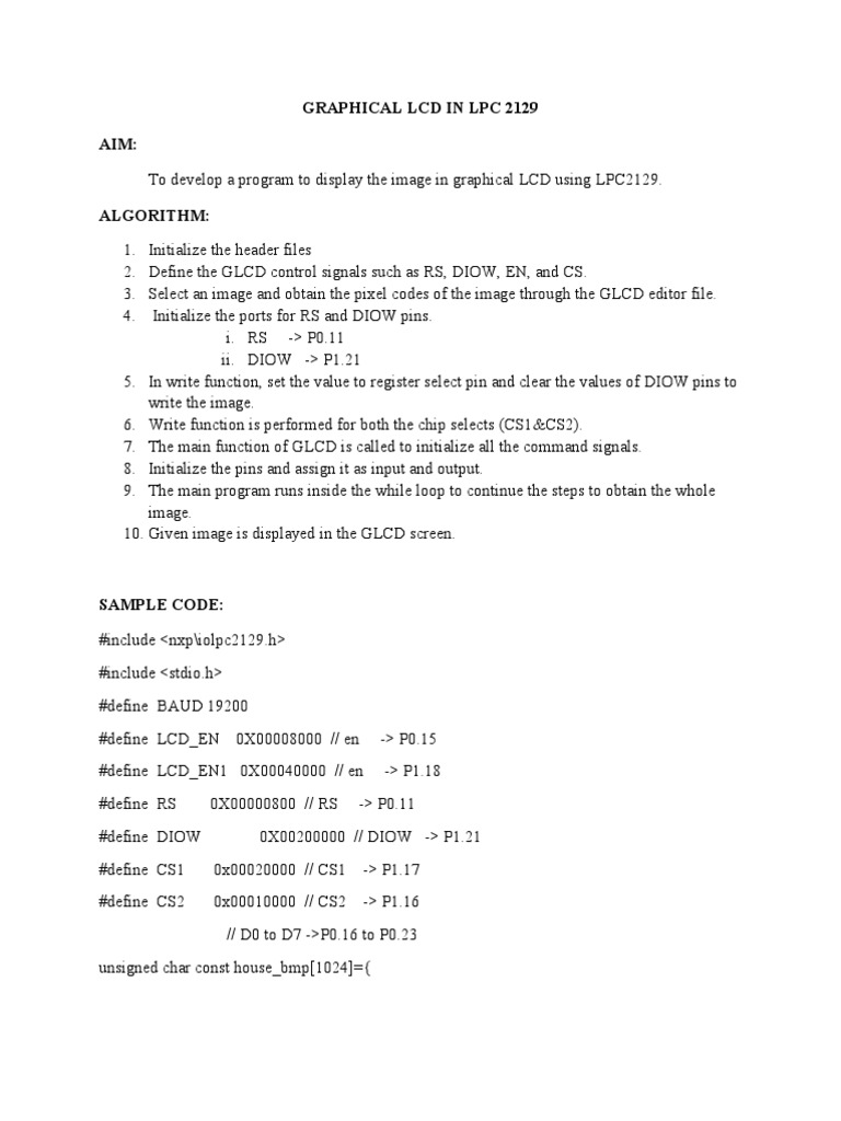 2 - Graphical LCD in LPC 2129 | PDF | Electrical Engineering | Computing