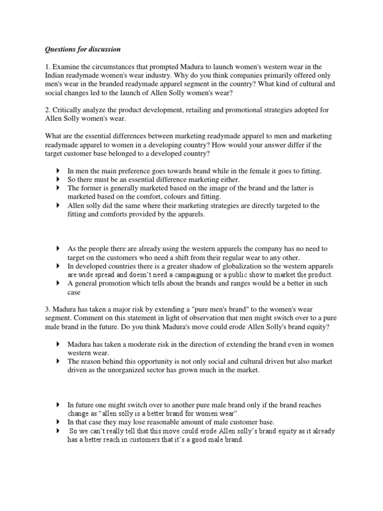 Analysis Allen Solly | PDF | Marketing Strategy | Brand