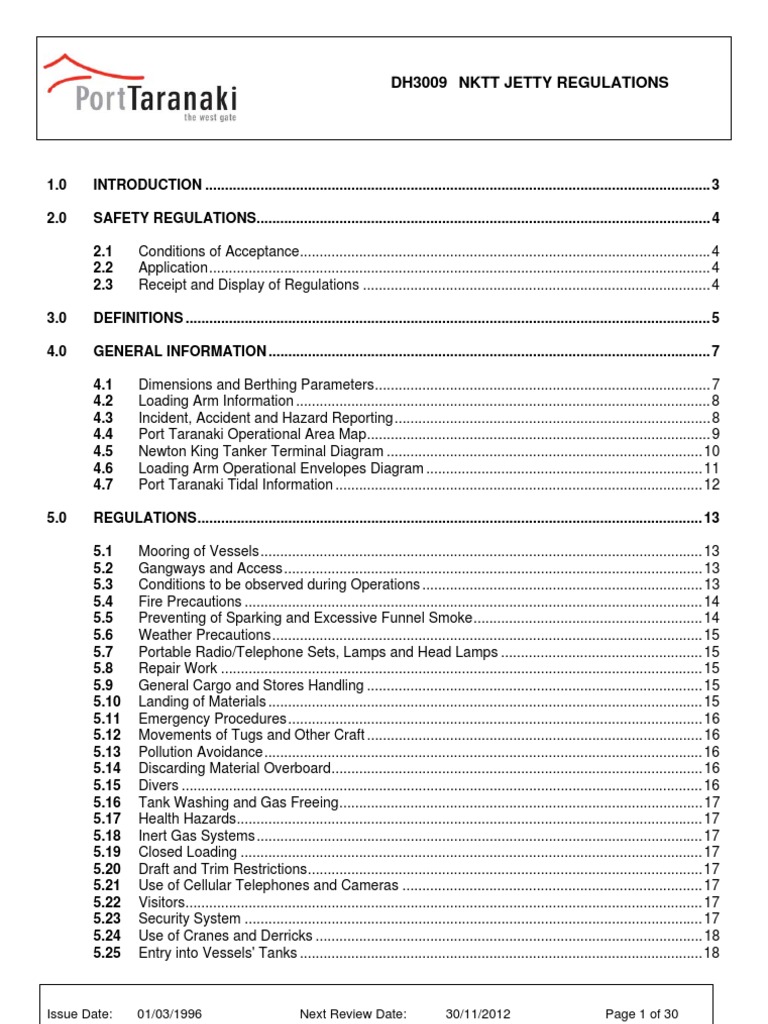 NKTT jetty safety rules | PDF | Oil Tanker | Ships