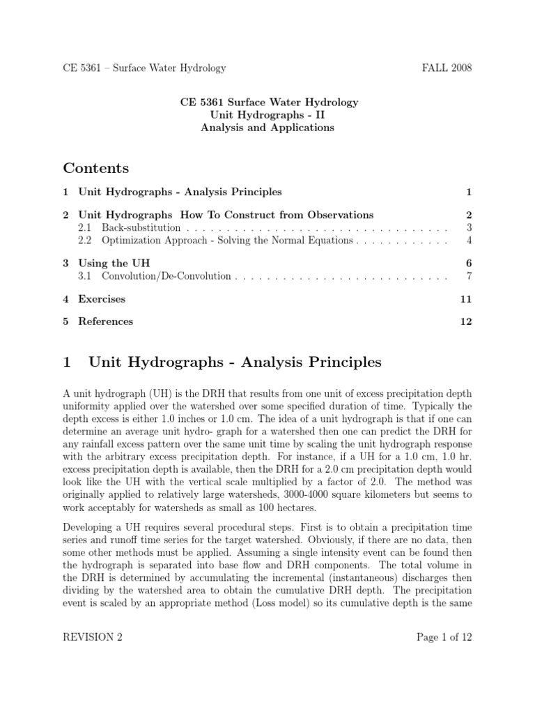 Unit Hydrograph Sample | PDF | Least Squares | Mathematical Concepts
